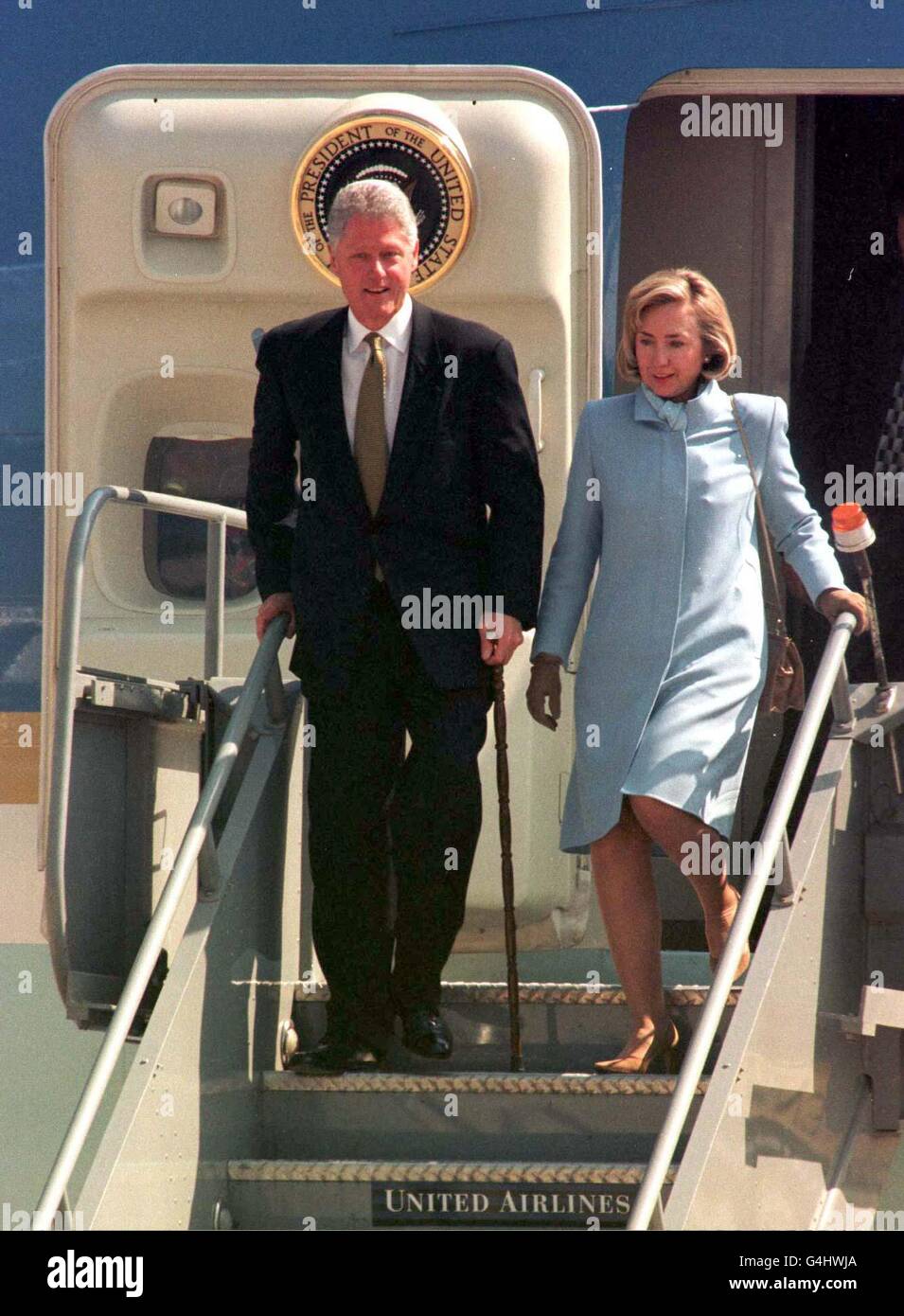 PA Library photo dated 29.5.97 : US President Bill Clinton and his wife ...