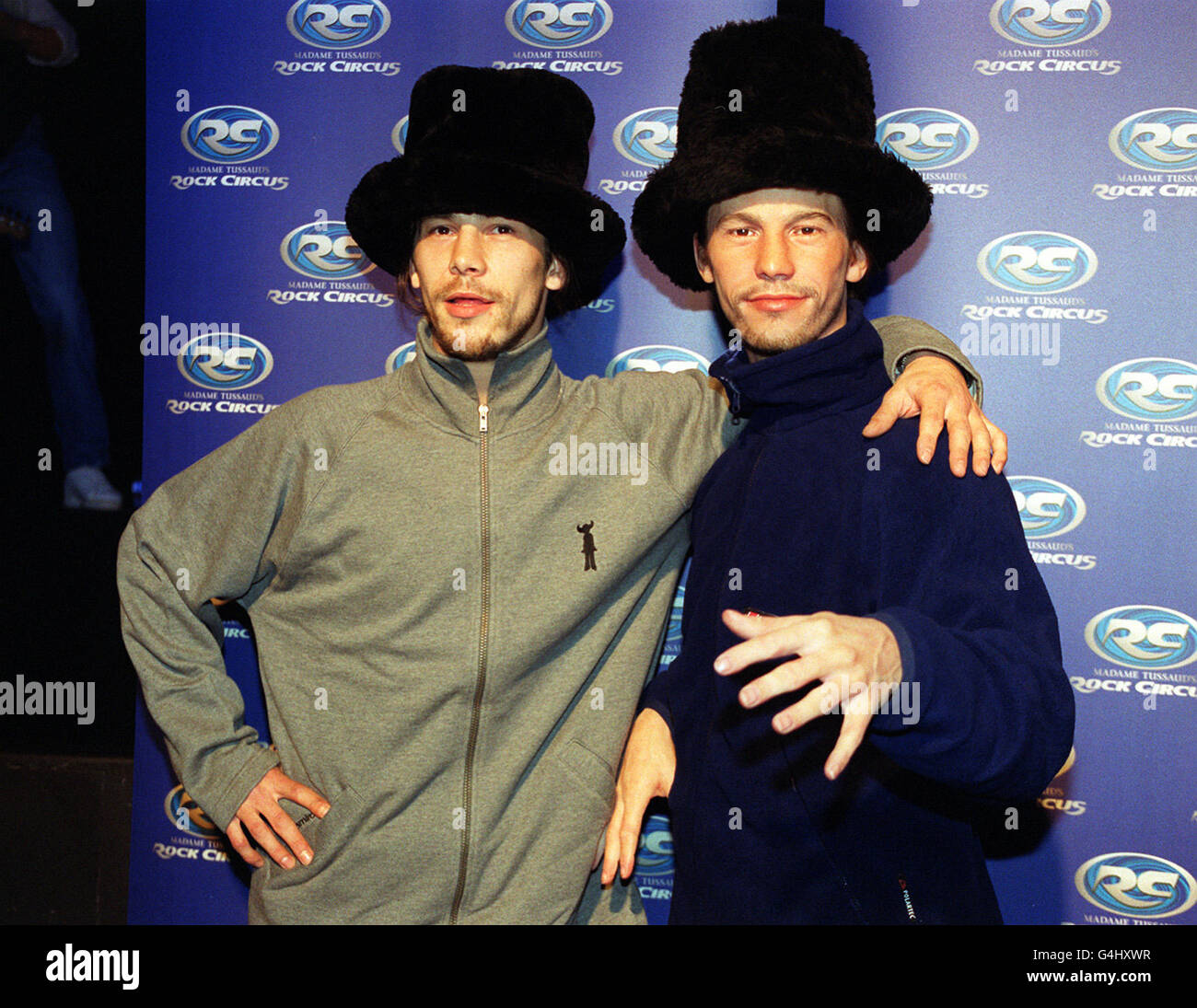 Jamiroquai frontman Jay Kay (L) comes face to face with his wax double ...
