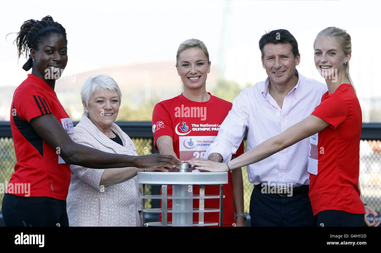 (left to right) Athlete Christine Ohuruogu, Camelot chief executive ...