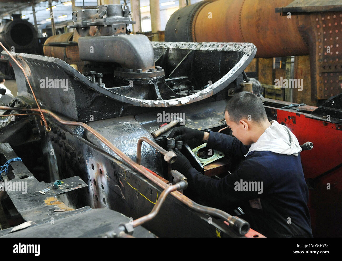 Flying Scotsman restoration Stock Photo - Alamy