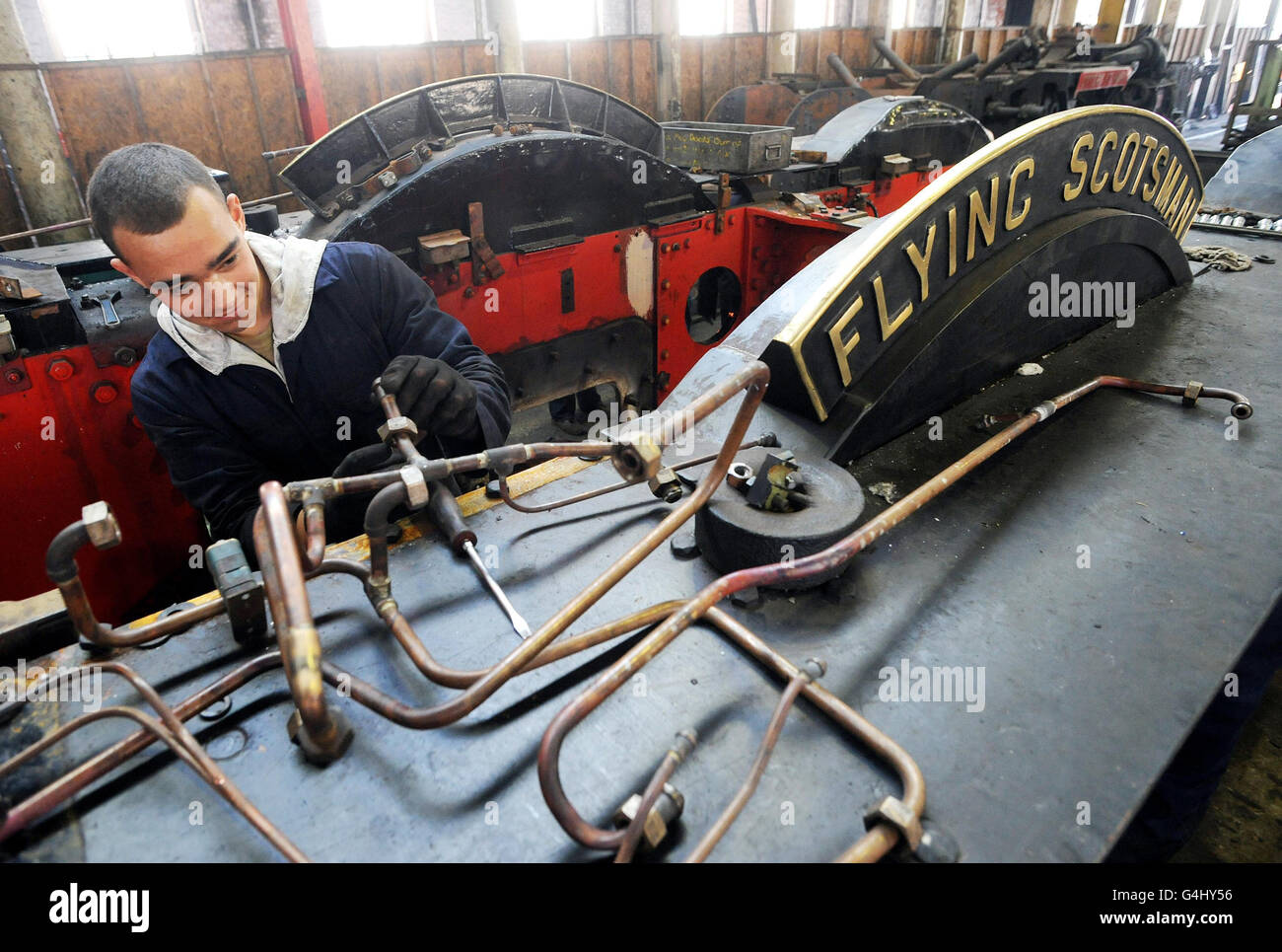 Flying Scotsman restoration Stock Photo - Alamy