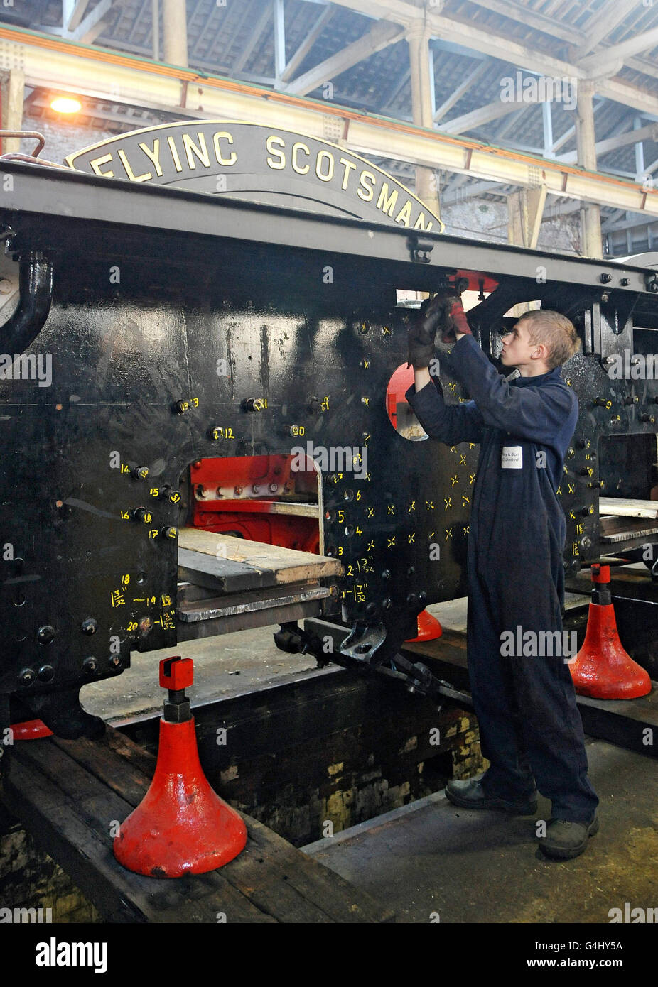 Flying Scotsman restoration Stock Photo - Alamy