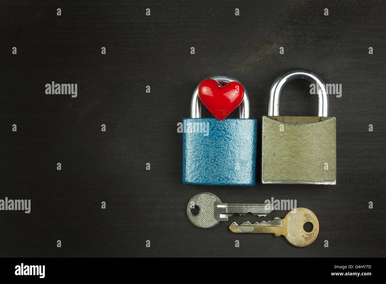 Symbol of love and happiness. Lock and heart. Key to the heart. Locked ...