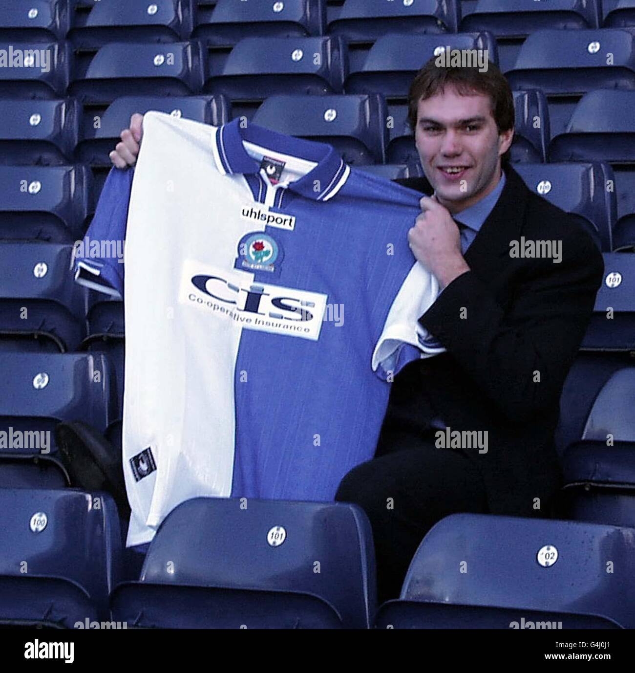 The newest member of the Blackburn Rovers squad, Jason McAteer shows ...