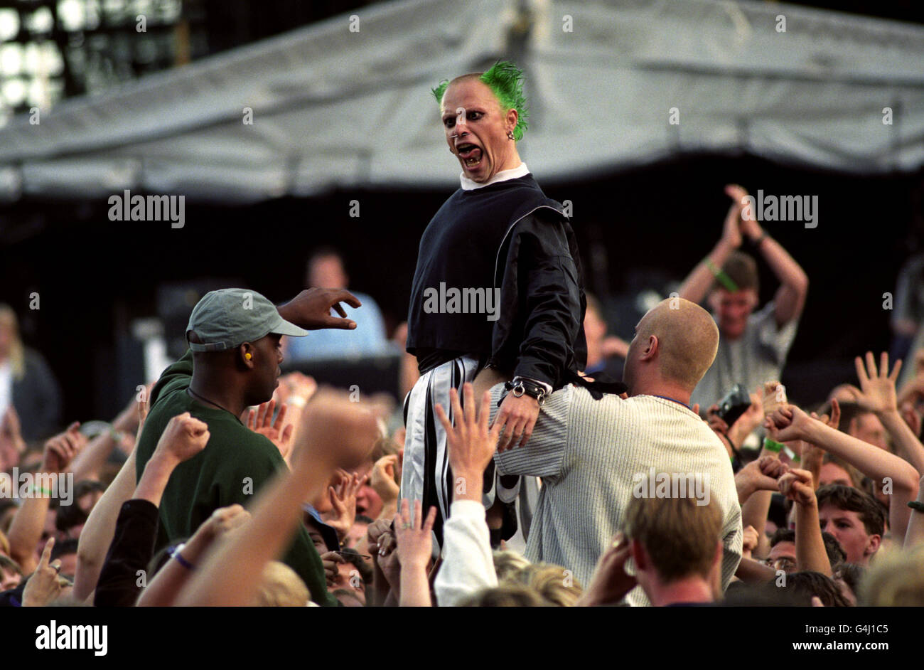 Keith Flint of dance act, The Prodigy during their performance ...