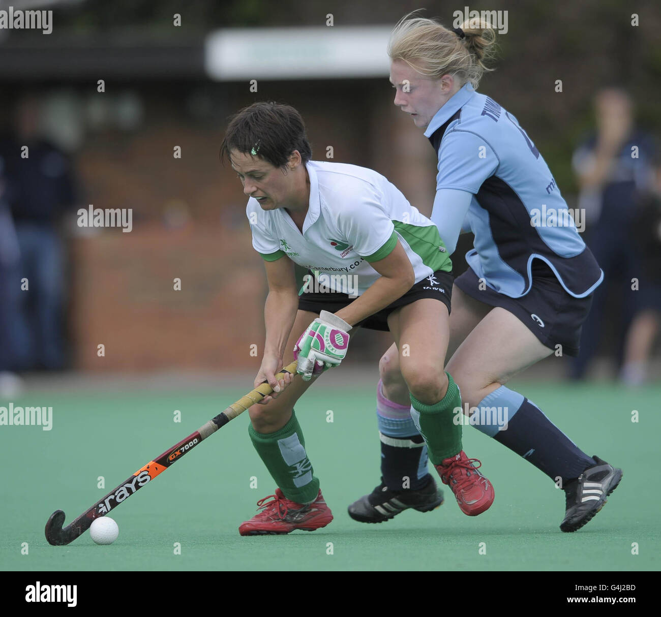 Canterbury's Nikki Triggs challenges with Reading's Emma Thomas during ...