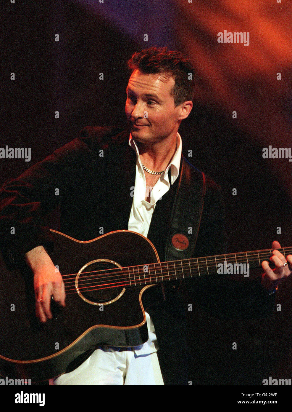 Jim Corr Of Irish Band The Corrs Performing At The Brit Awards In The London Arena The Band