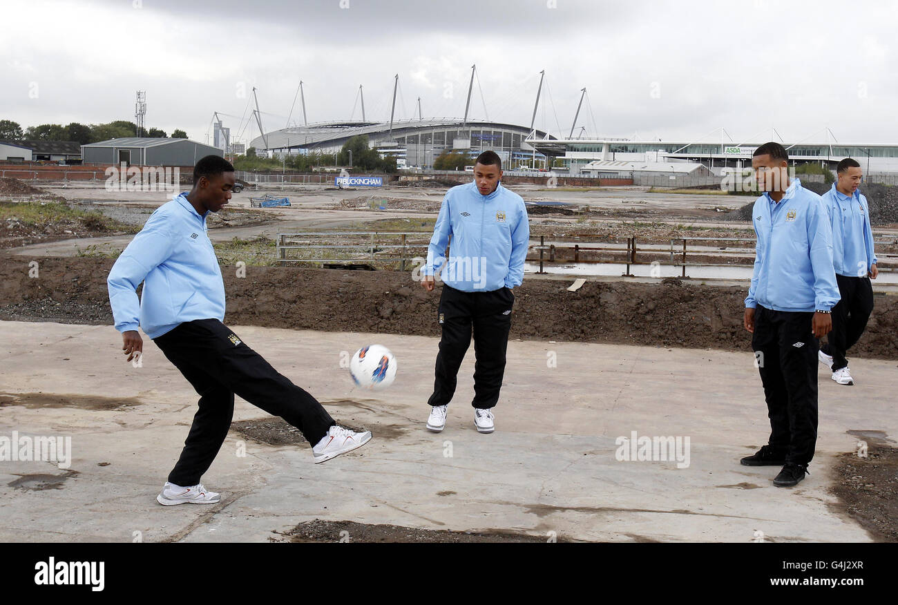 Manchester City's Reece Wabara and Devante Cole during a photocall on ...