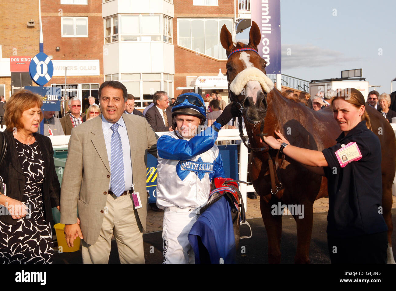 Jockey Tony Hamilton with The Oil Magnate after winning the John Smith ...