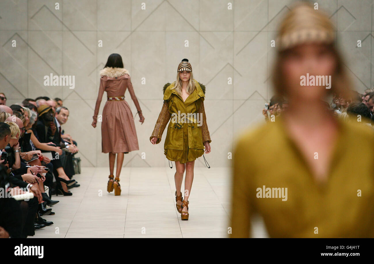 Models on the catwalk during the Burberry Prosum Spring/Summer 2012 ...