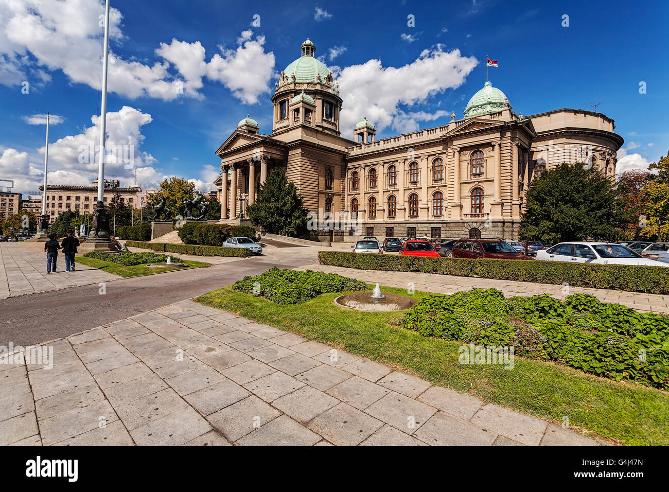 Front side of Federal Assembly of the Belgrade city, capital of Serbia ...