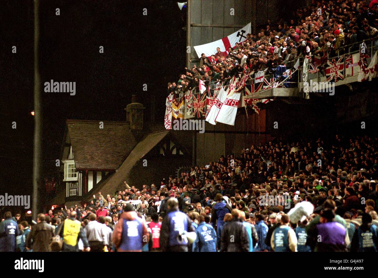 Hooligans riot football rep republic of top100shocksport hi-res stock ...