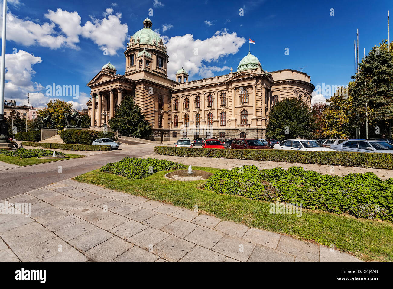 Front side of Federal Assembly of the Belgrade city, capital of Serbia ...