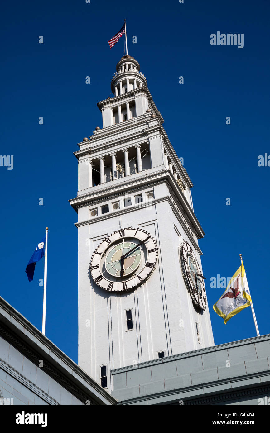 Clock tower on San Fransisco Ferry Building Stock Photo - Alamy