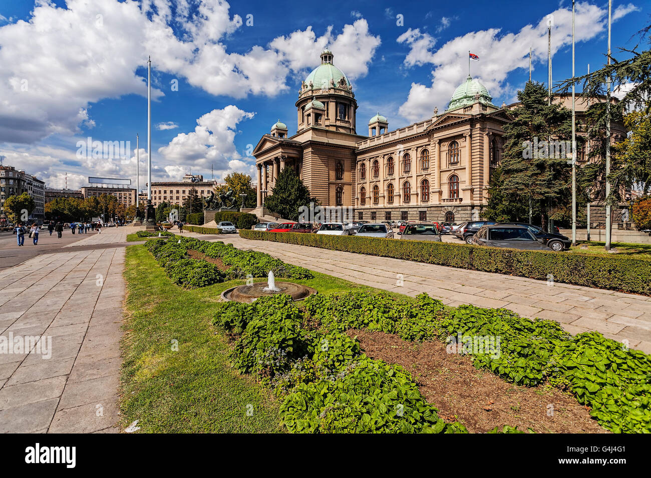 Front side of Federal Assembly of the Belgrade city, capital of Serbia ...