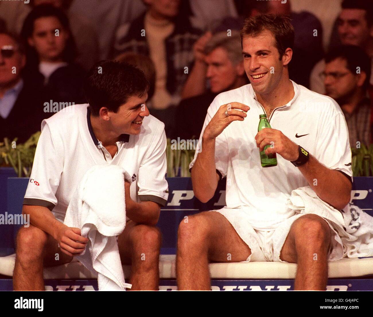 British men's tennis doubles partners Tim Henman (left) and Greg ...