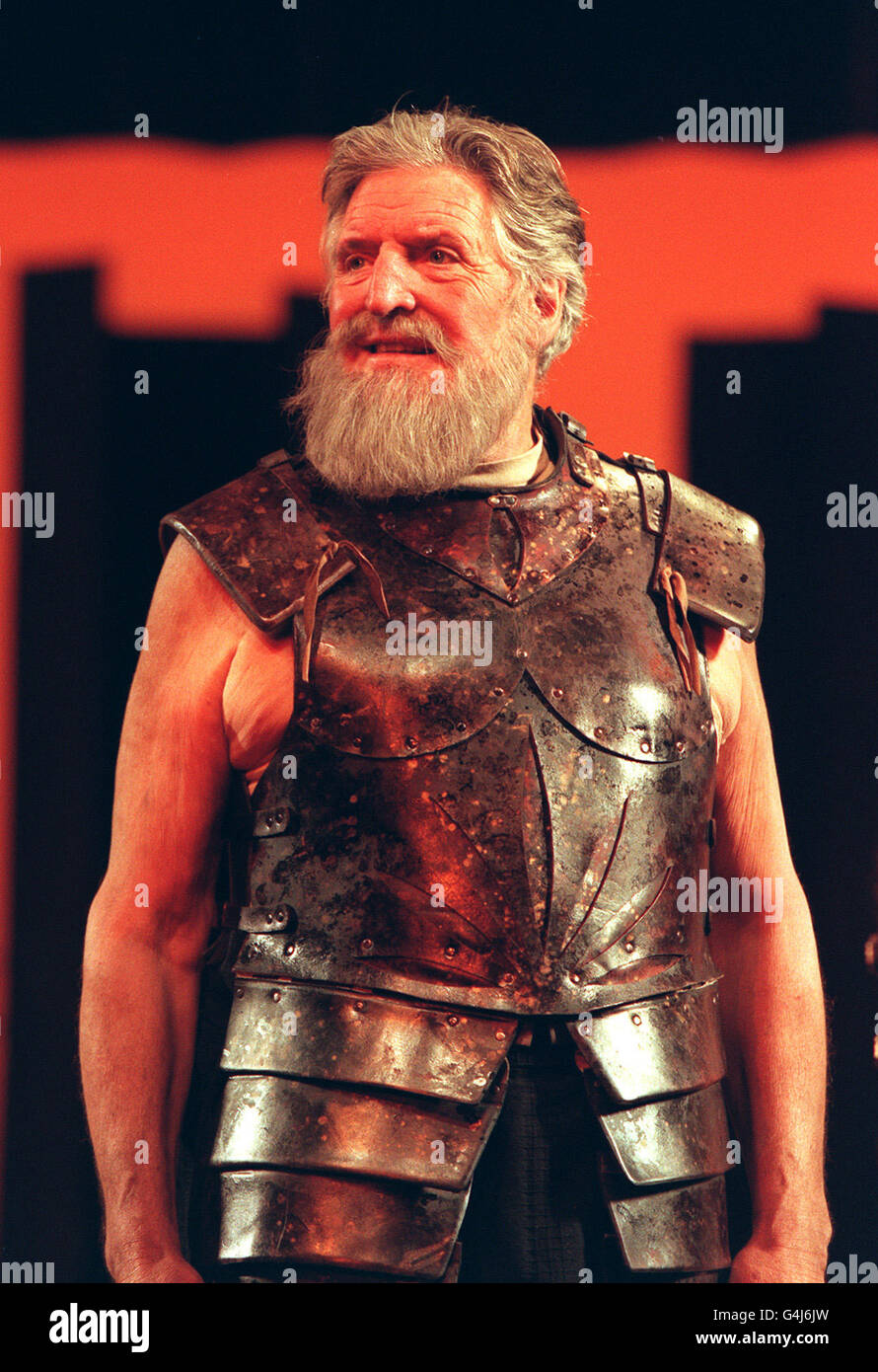 Denis Quilley (Nestor) on stage during a preview of 'Troilus and ...