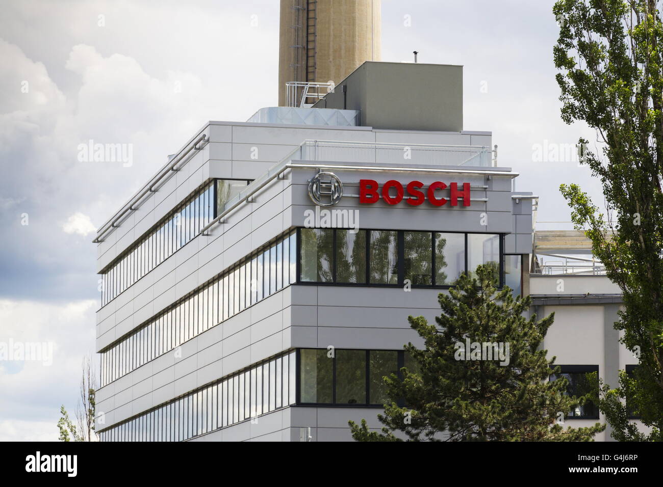 Bosch logo on the building of new Czech headquarters on June 18, 2016 ...