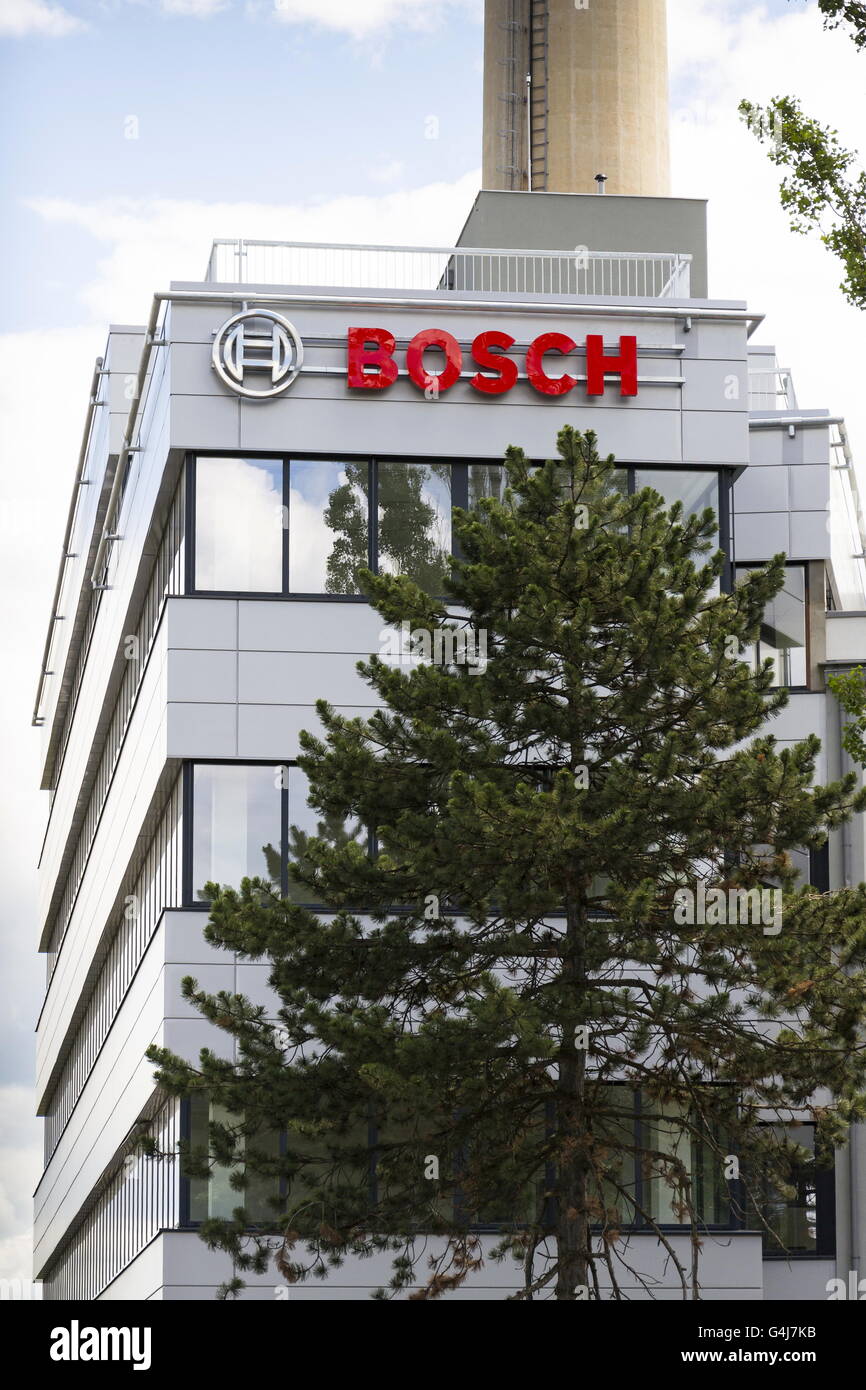 Bosch logo on the building of new Czech headquarters on June 18, 2016 ...