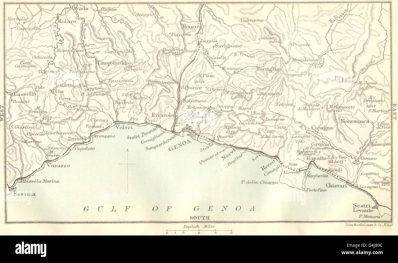 Map of genoa italy hi-res stock photography and images - Alamy