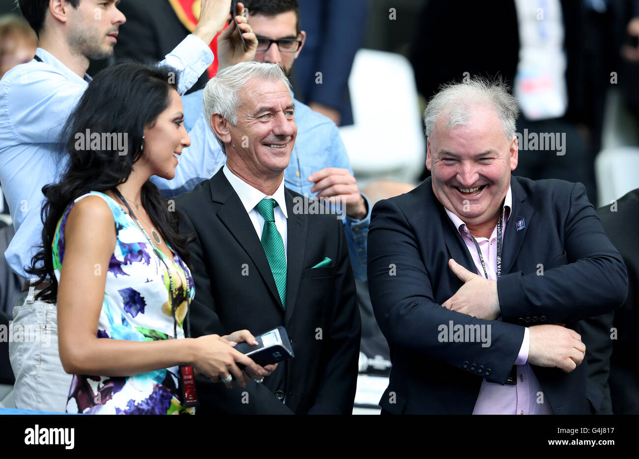 Carol Anthony (left) and Ian Rush (centre) before the UEFA Euro 2016 ...