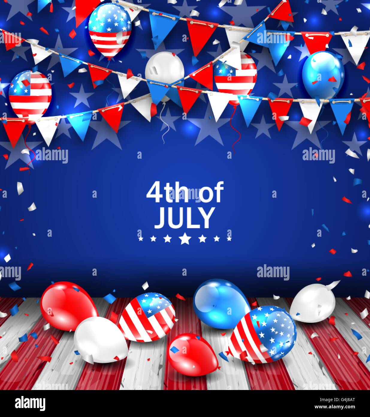 Colorful Template for American Independence Day Stock Vector Image ...