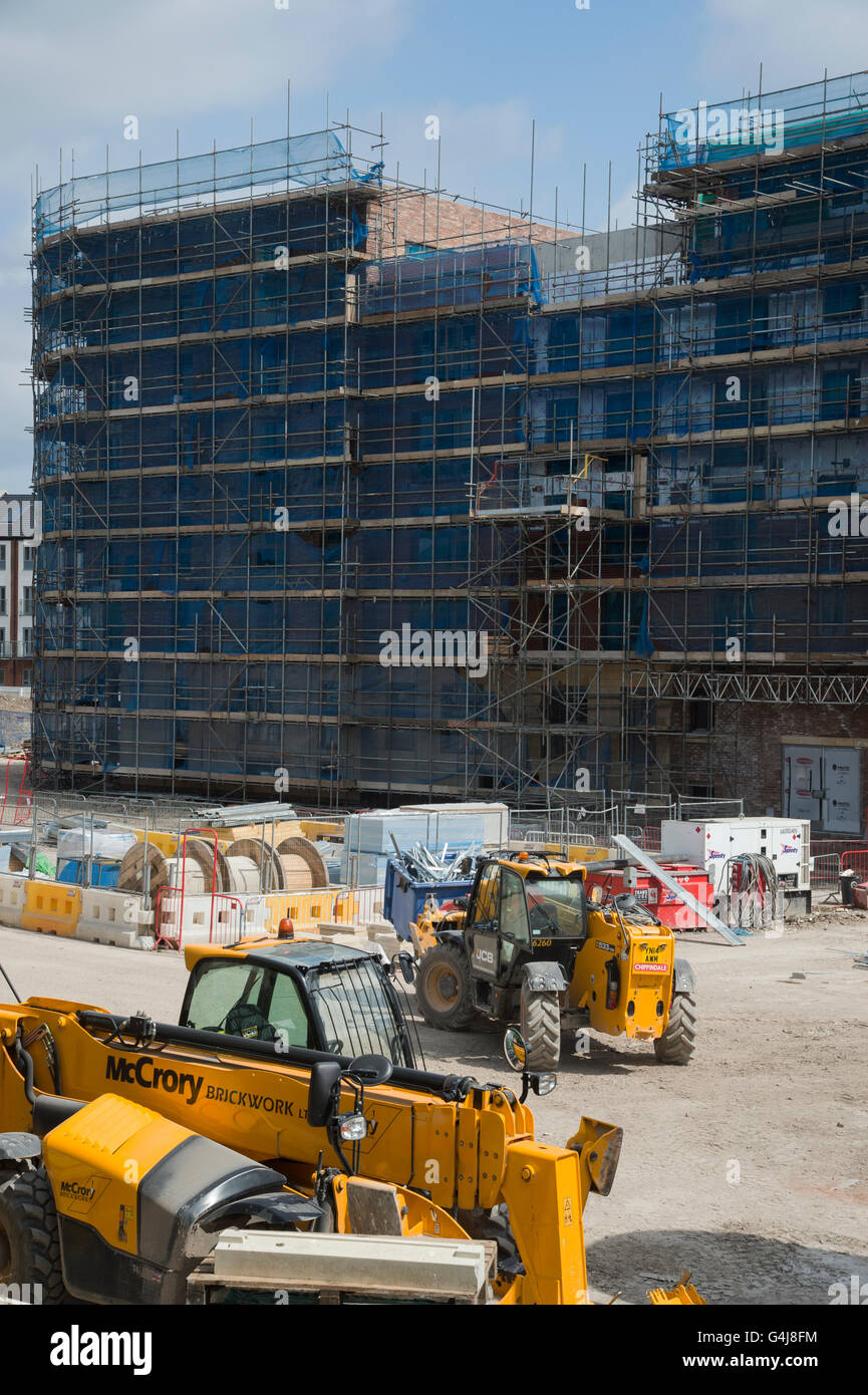 View over building site - Hungate, York, North Yorkshire, England ...