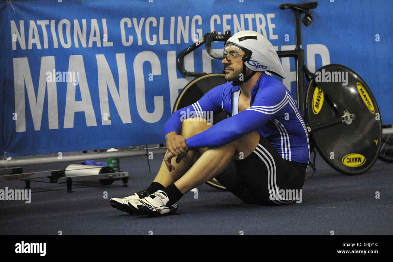 Jason Queally prepares for the Men's Team Sprint final during the ...