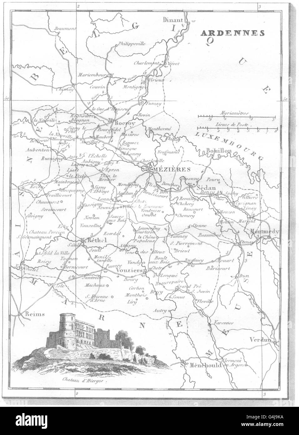 Ardennes map hi-res stock photography and images - Alamy