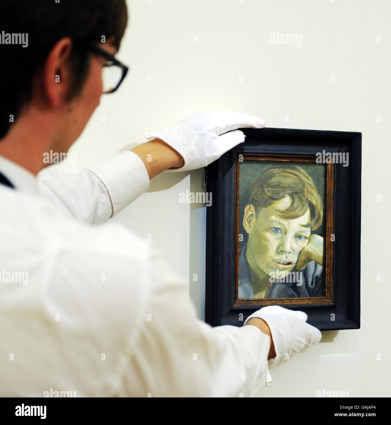 Robert luck sothebys hangs oil painting hi-res stock photography and ...
