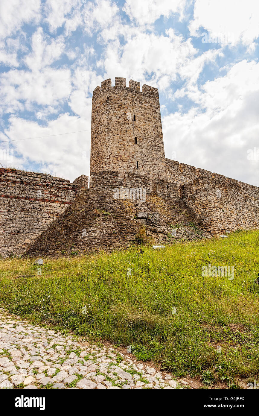 Belgrade medieval walls of fortress and park in day time, Serbia Stock ...