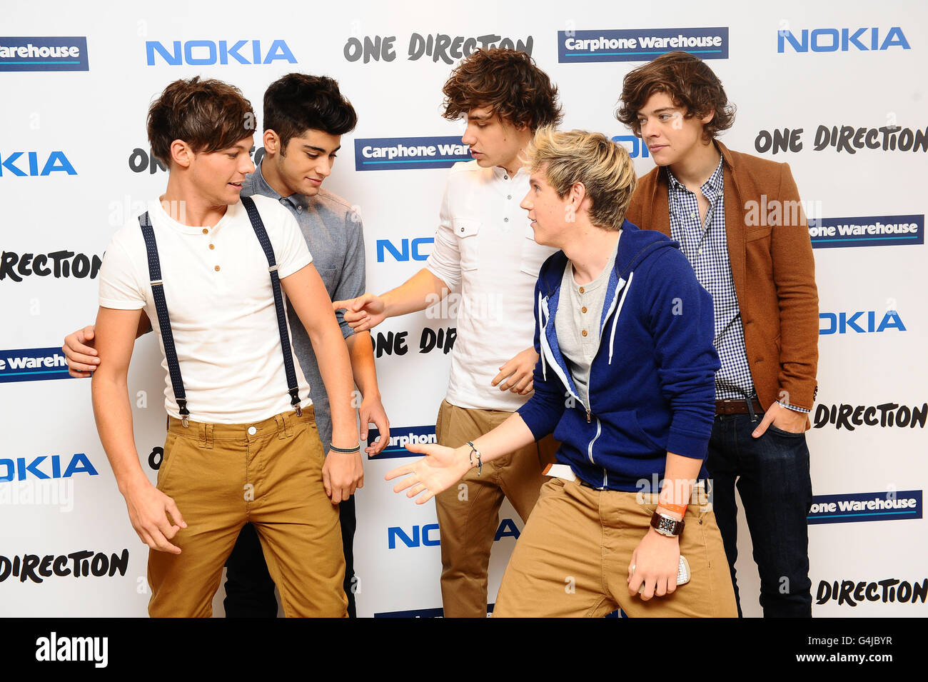 One Direction phone launch - London Stock Photo - Alamy