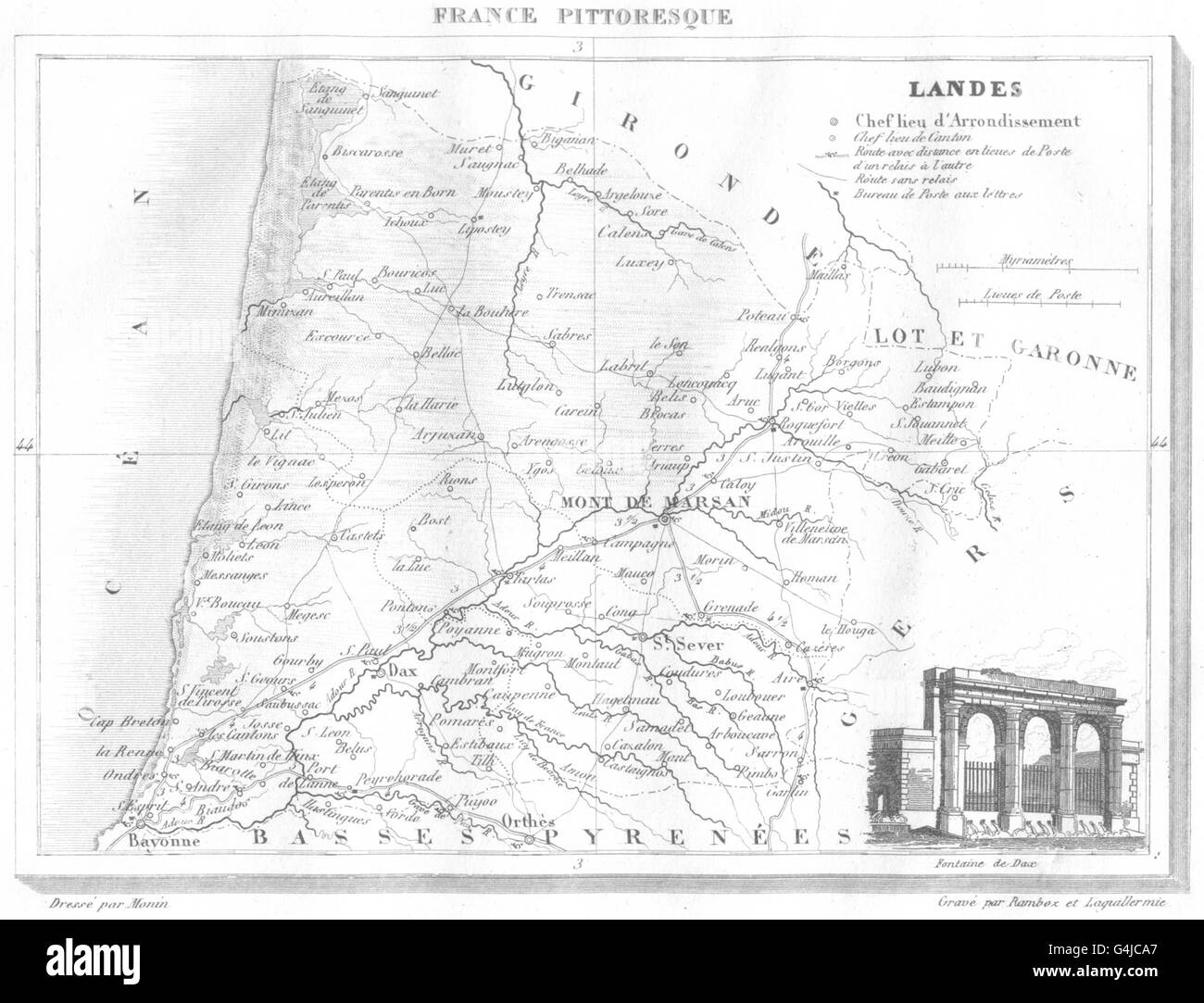 Map landes france hi-res stock photography and images - Alamy