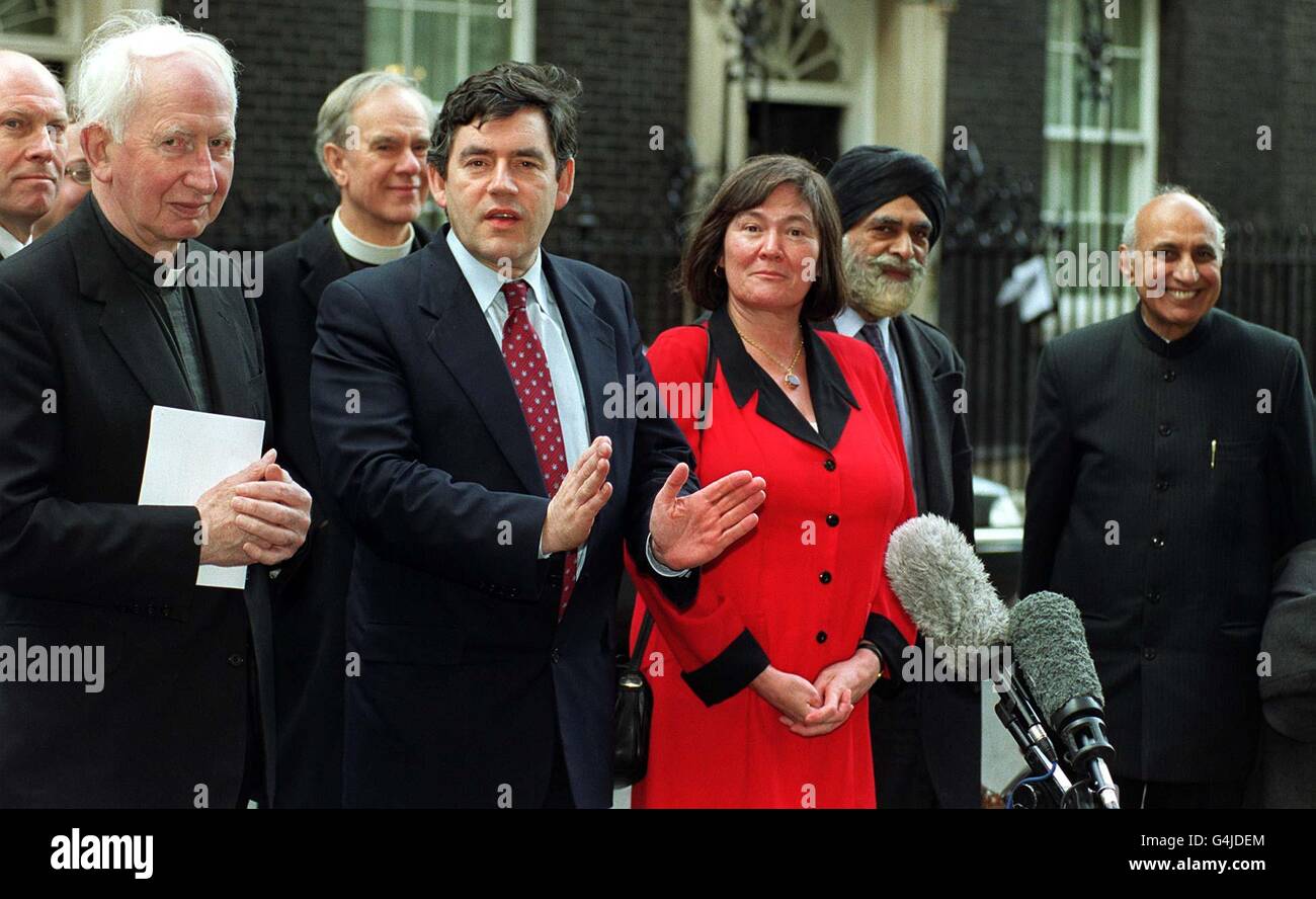 From left: Cardinal Basil Hume, Chancellor Gordon Brown, Clare Short ...