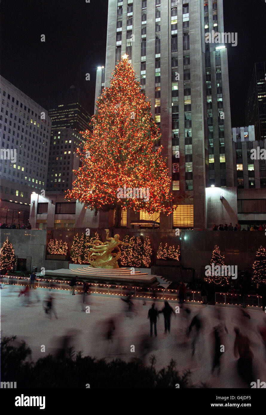 Christmas Tree - Rockefeller Stock Photo - Alamy
