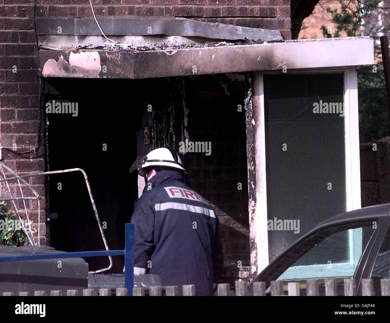 Fireman at Chingford house fire Stock Photo - Alamy