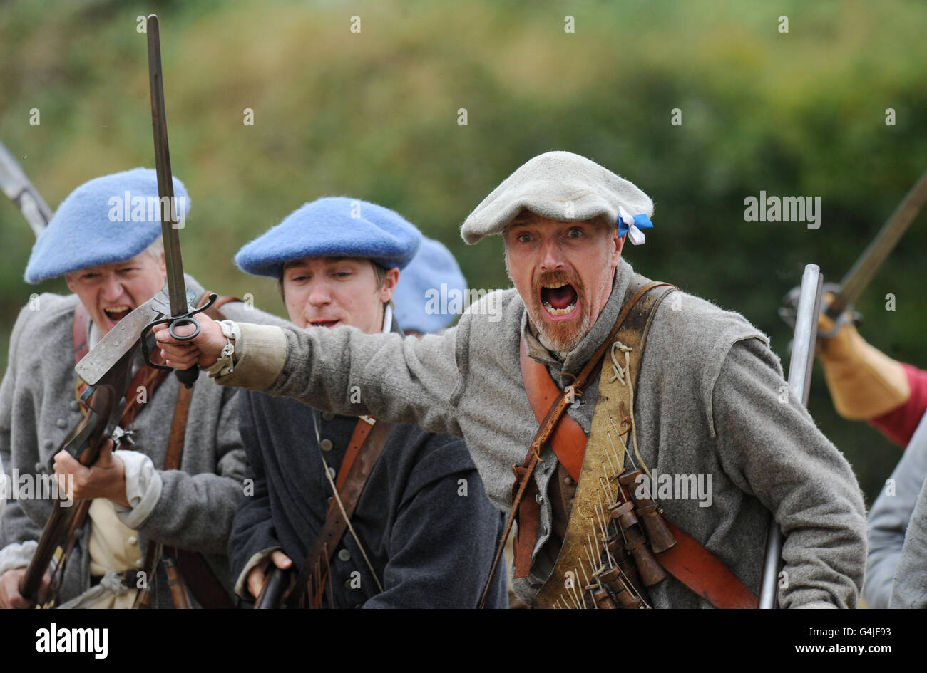Soldiers from the Scots Army of the second Bishops War of 1640, charge ...