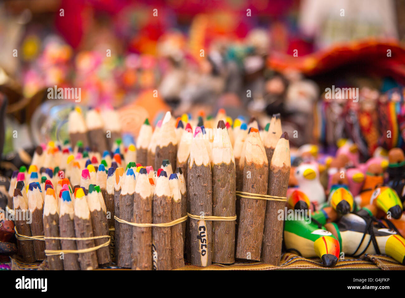 Colored pencils in market Stock Photo - Alamy