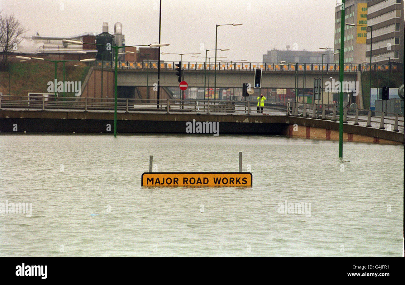 The scene on the A406 North Circular in London which was submerged ...