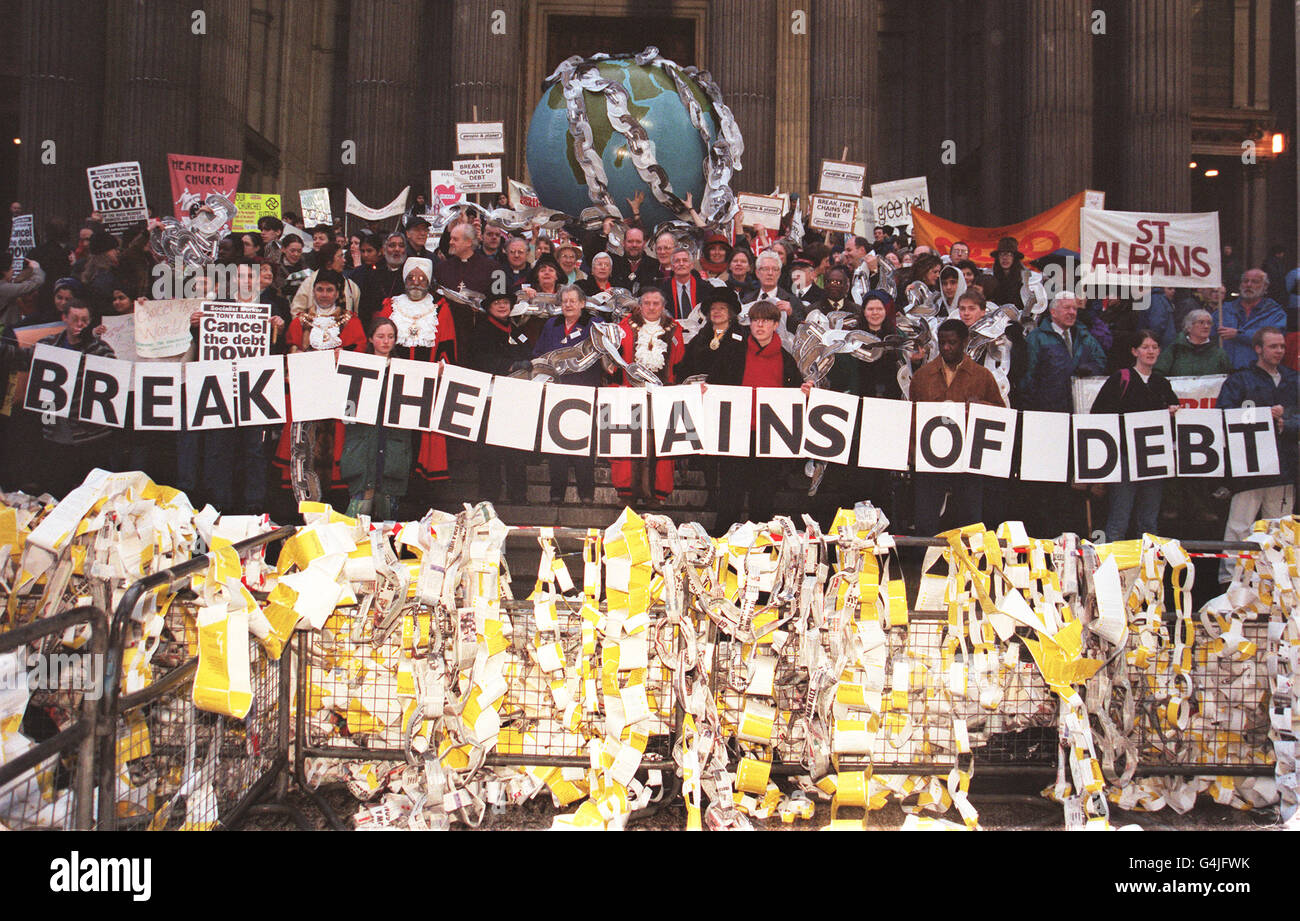Jubilee 2000/ St Paul's banner Stock Photo - Alamy