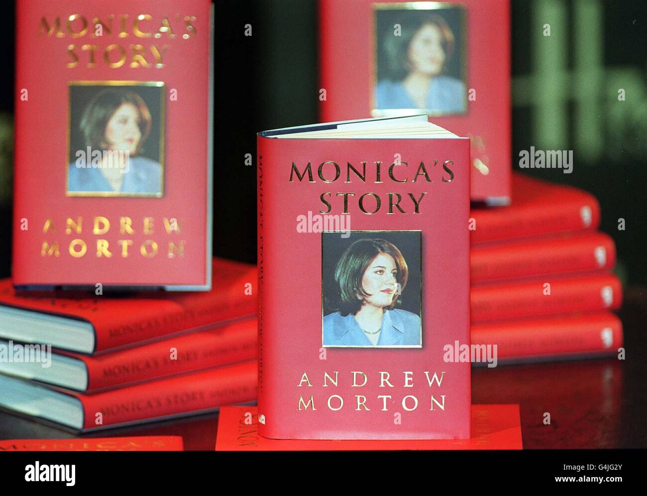 Monica Lewinsky's book "Monica's Story", by Andrew Morton, on display ...