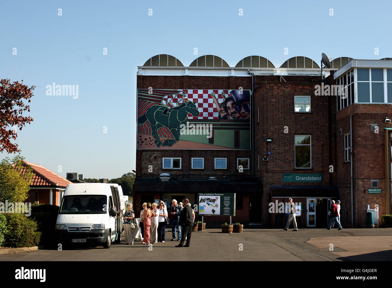 A general view of the grandstand at nottingham racecourse hi-res stock ...
