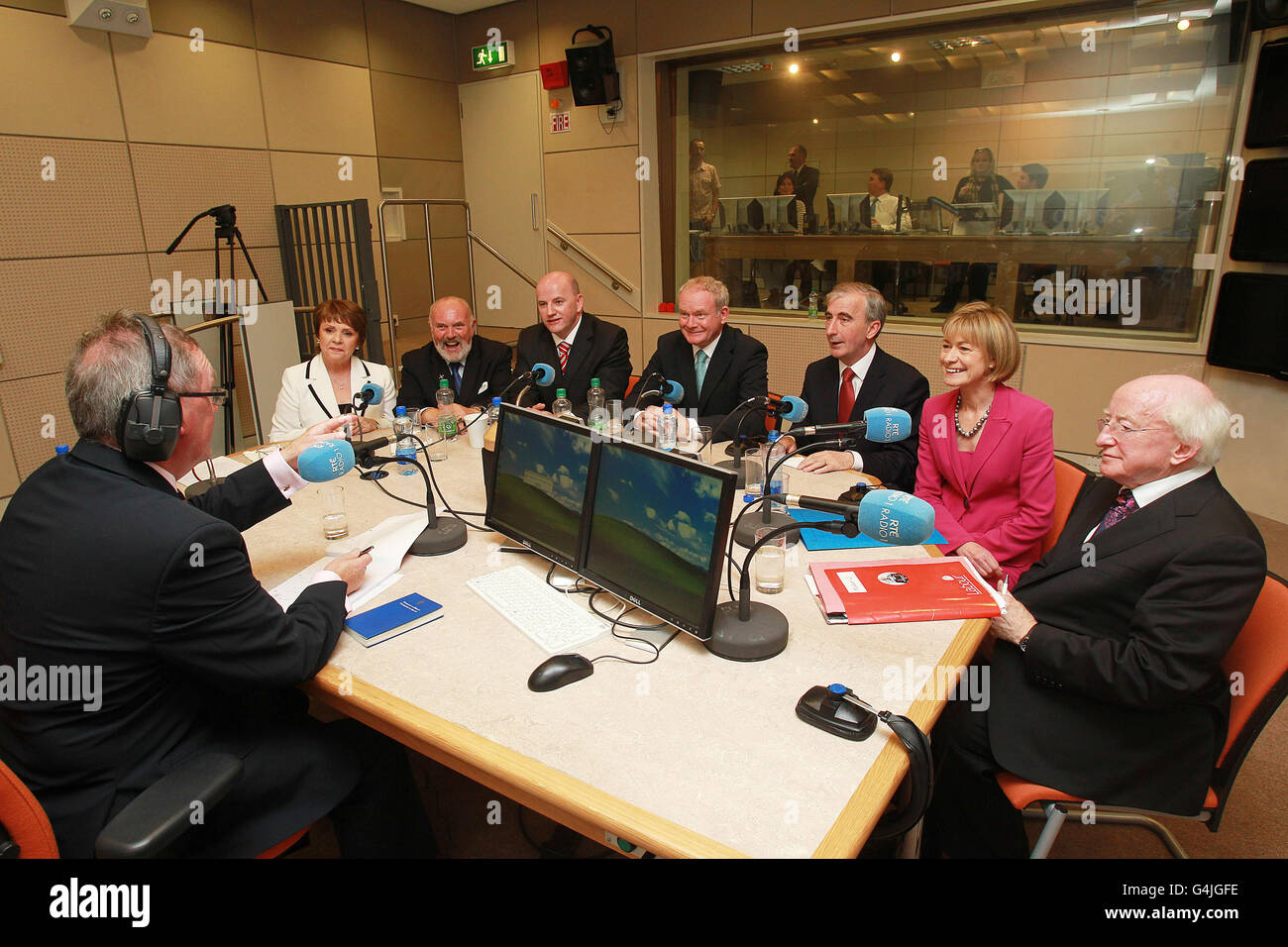 RTE radio presenter, Sean O'Rourke (left) with the Irish Presidential ...