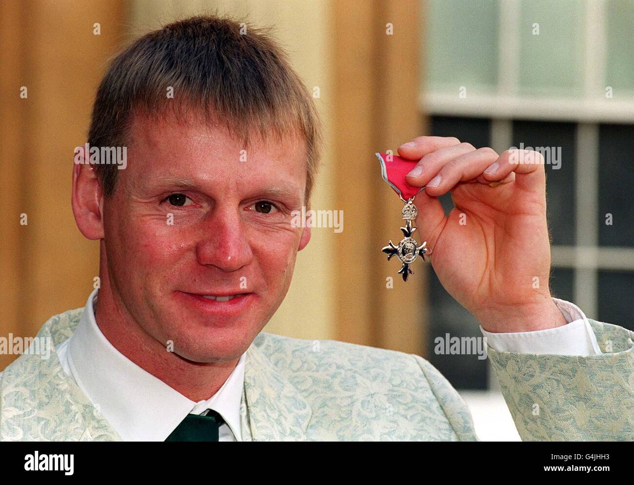 Footballer Stuart Pearce at Buckingham Palace in London, where he ...