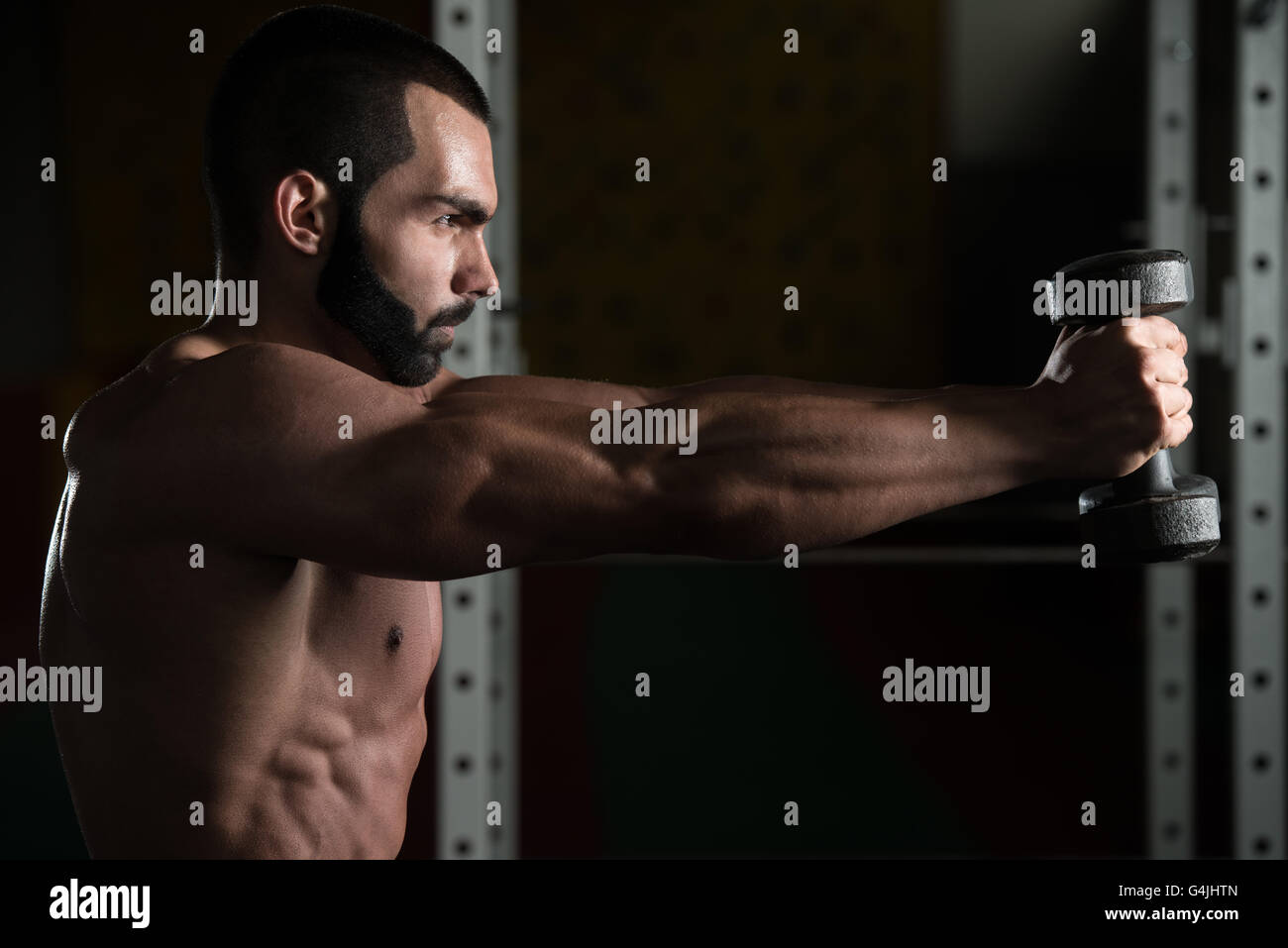 Gym weight shoulders exercise man hi-res stock photography and images ...