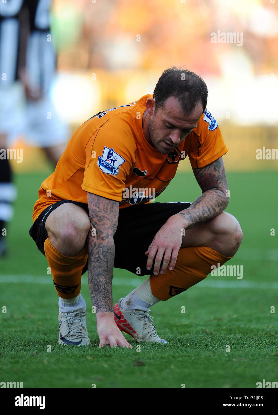 Wolverhampton's Steven Fletcher looks dejected after the final whistle ...