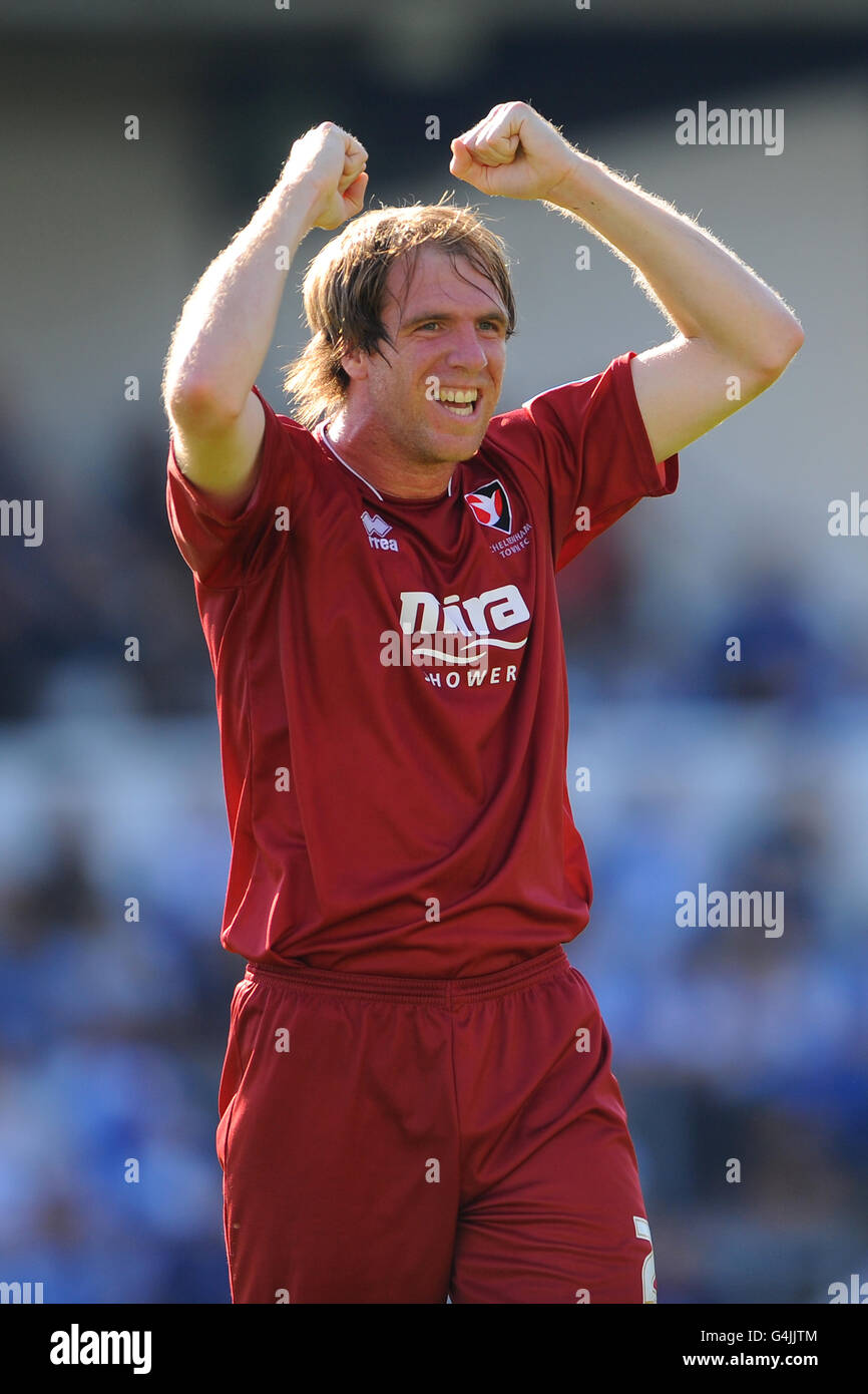Cheltenham Town's Keith Lowe celebrates during the npower Football ...