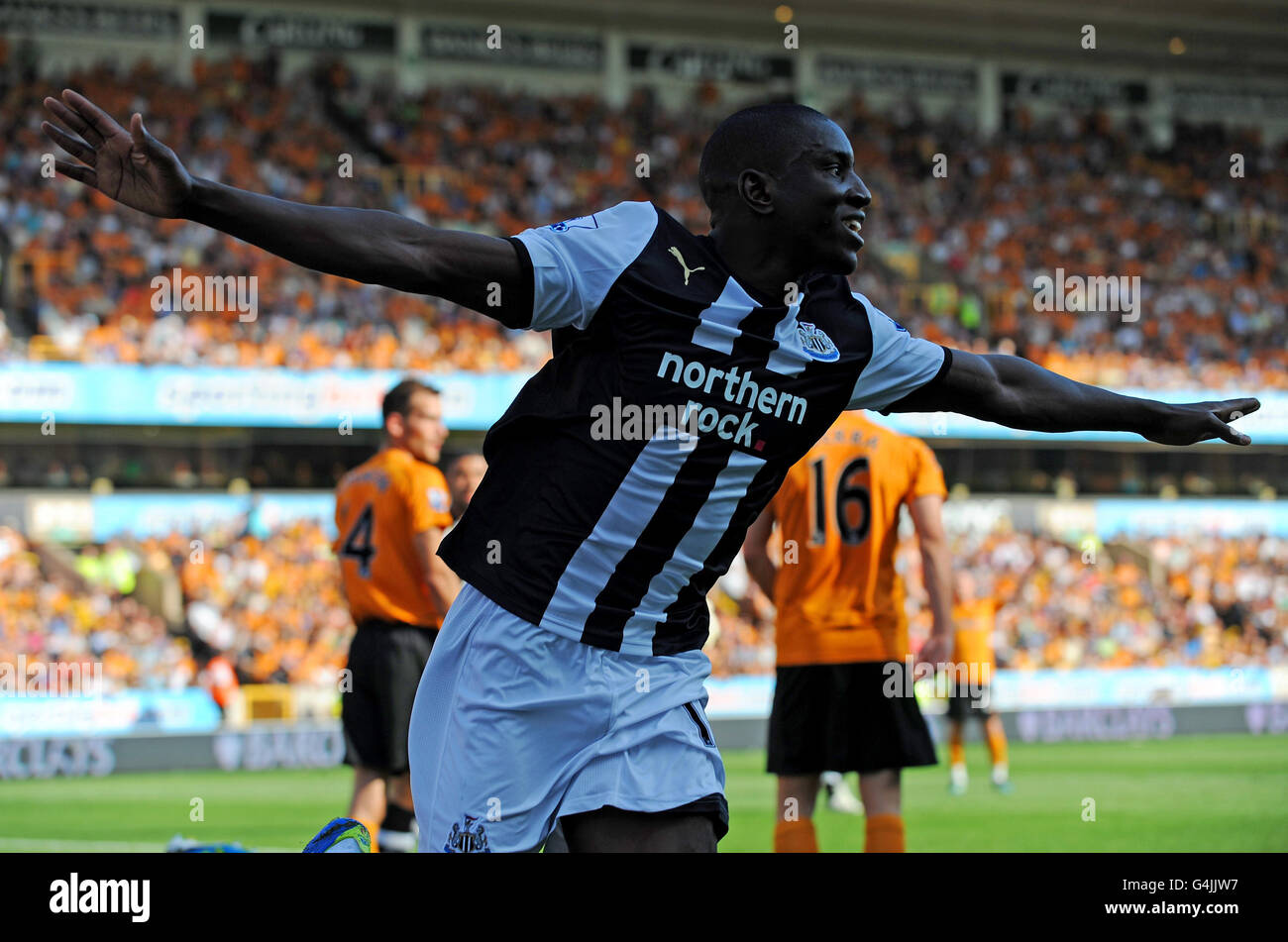 Newcastle's Demba Ba celebrates after he scores the first goal of the ...