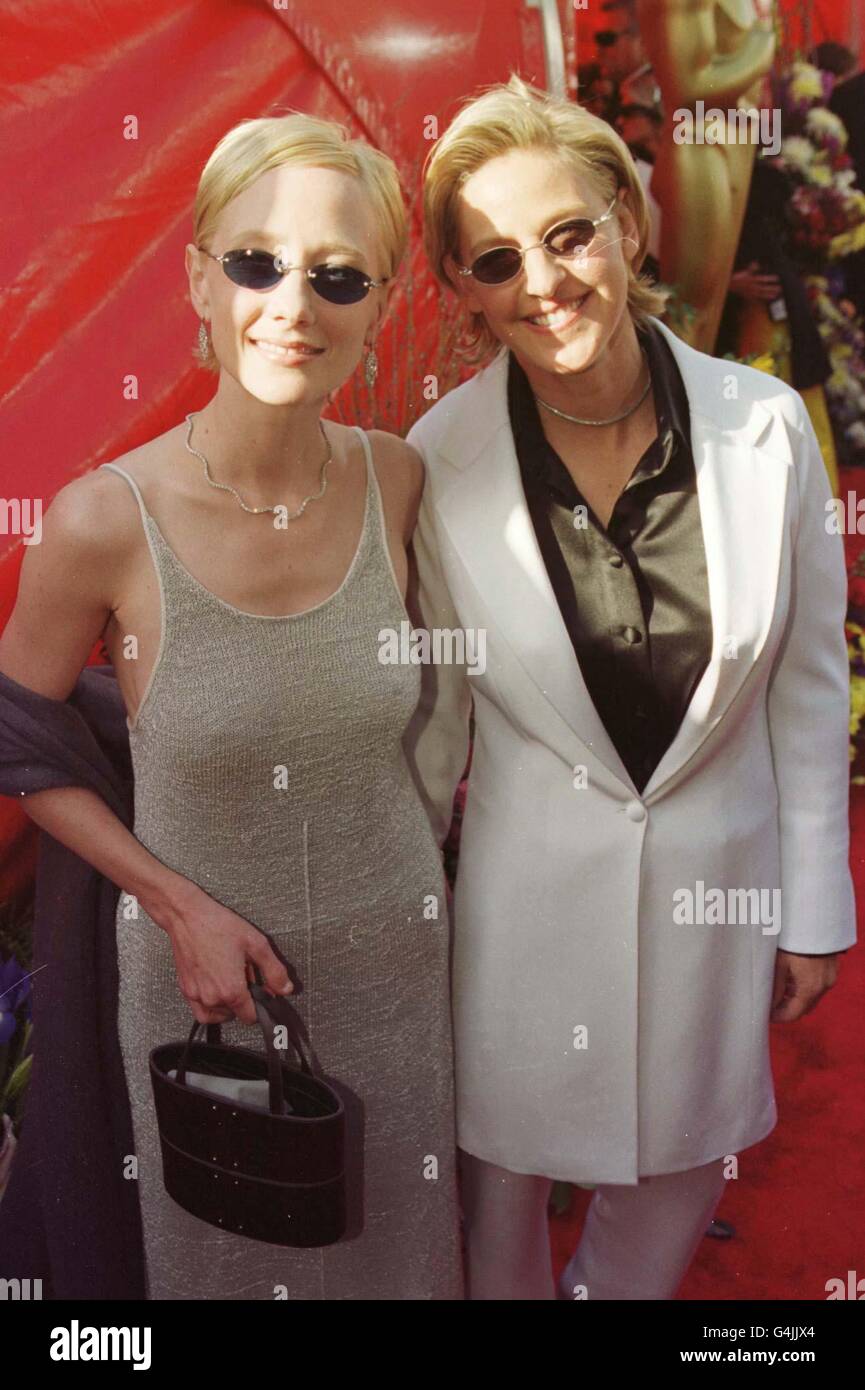 Actress Anne Heche and partner, Ellen de Generes, arrive at the 71st ...