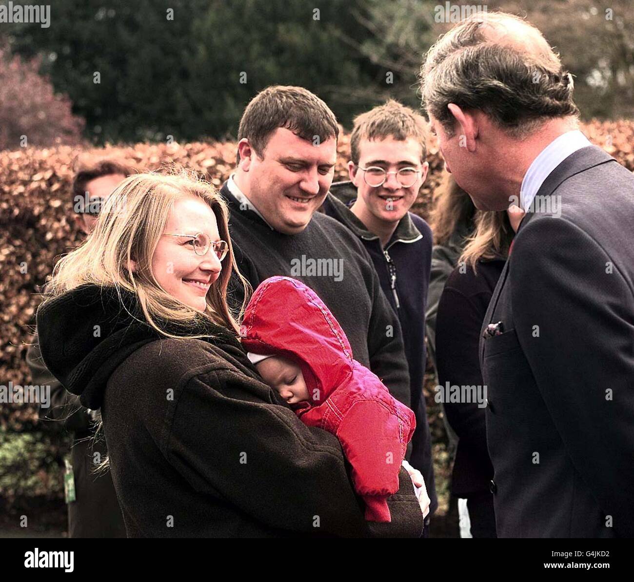 The prince of wales talks to lisa hunt hi-res stock photography and ...